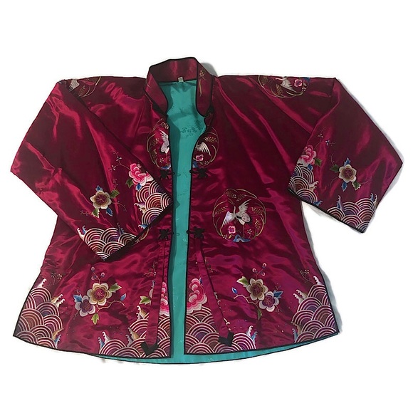 Jackets & Coats | Authentic Vintage Traditional Asian Silk Jacket ...